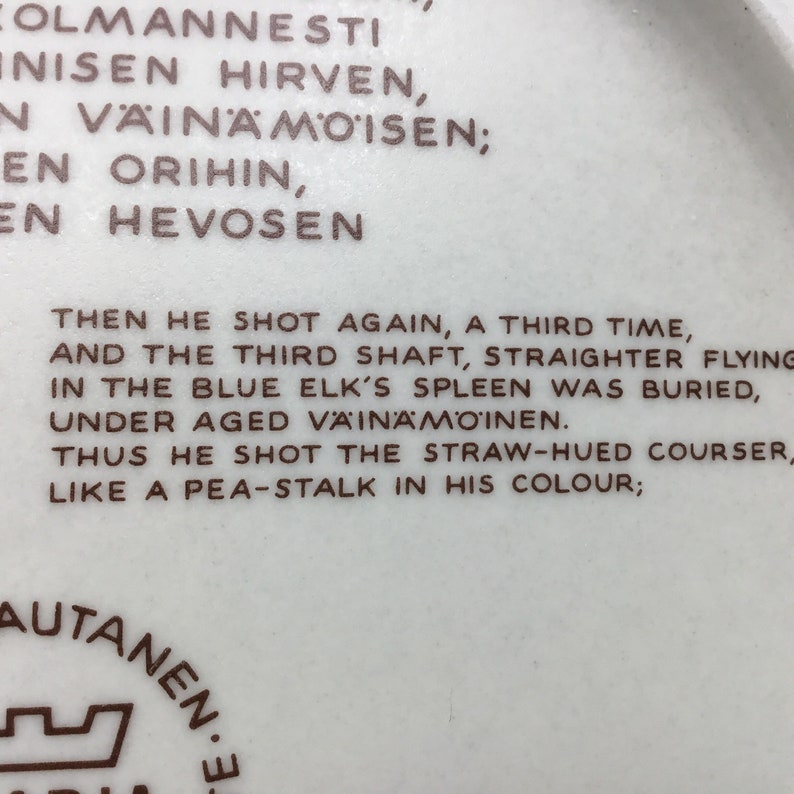 1982 “joukahainen Shoots the Horse” * Arabia Kalevala Annual Collectors ...