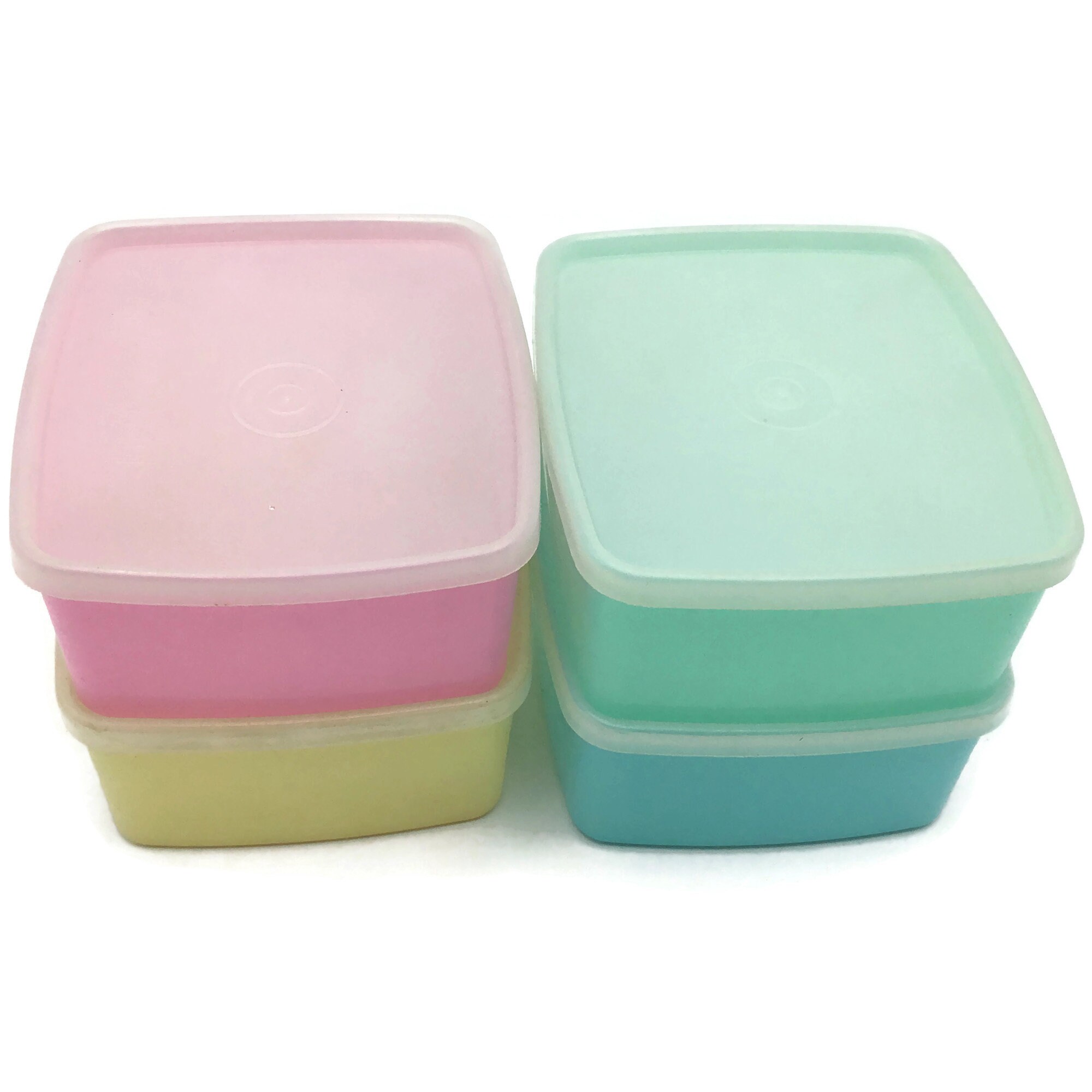 Vintage Tupperware Square Round Covered Containers Sheer - Etsy
