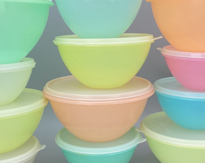 Vintage Tupperware, 1960's Tupperware Midgets, Pastel Tupperware Mini ...