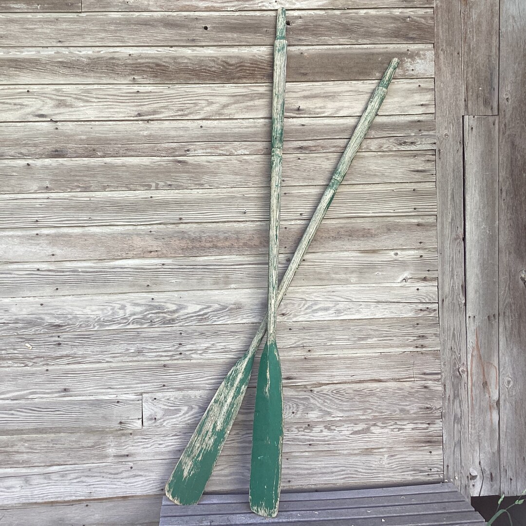 Vintage Chippy Green Boat Oars - Etsy