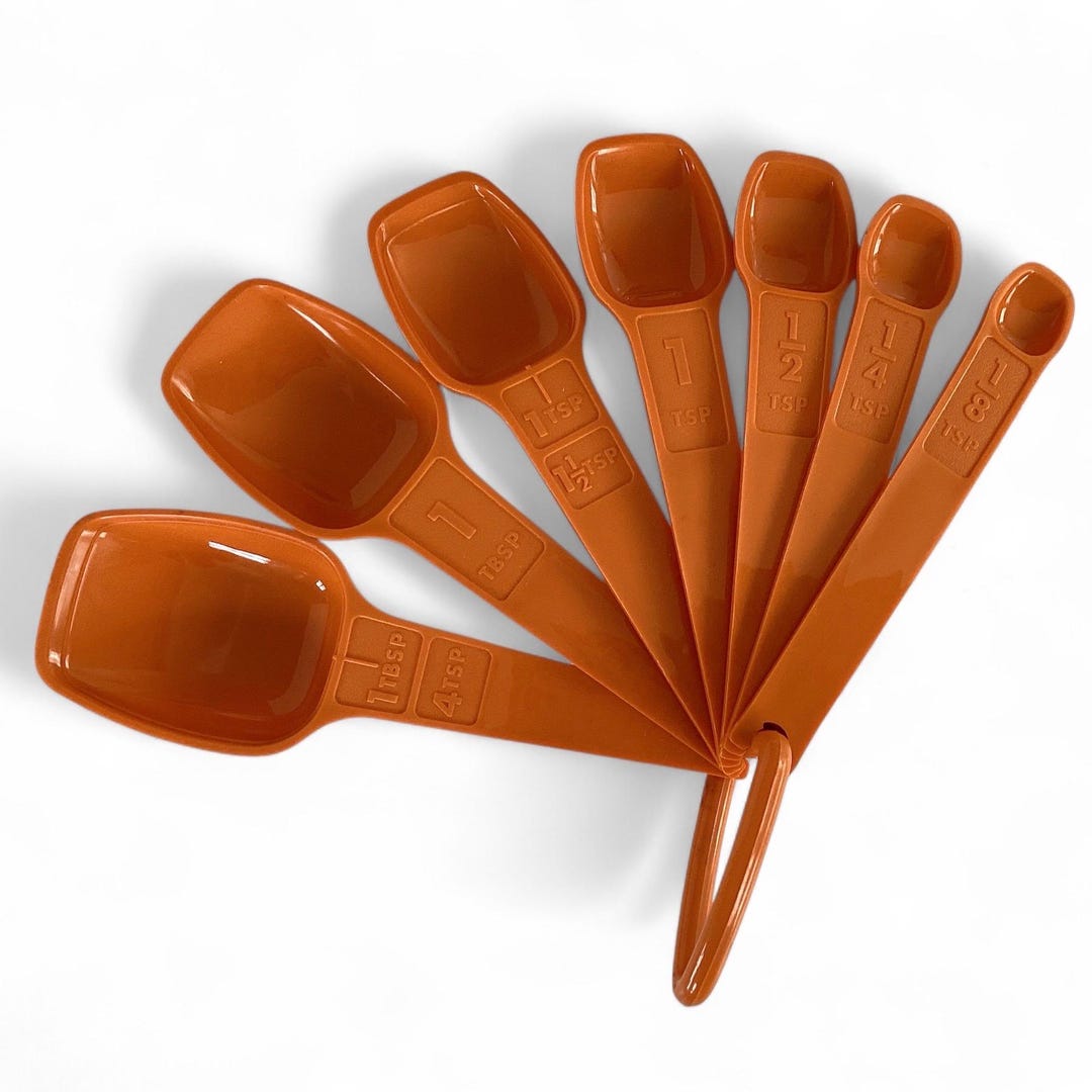 Vintage Tupperware Measuring Spoons: Burnt Orange Set of 7 - Etsy
