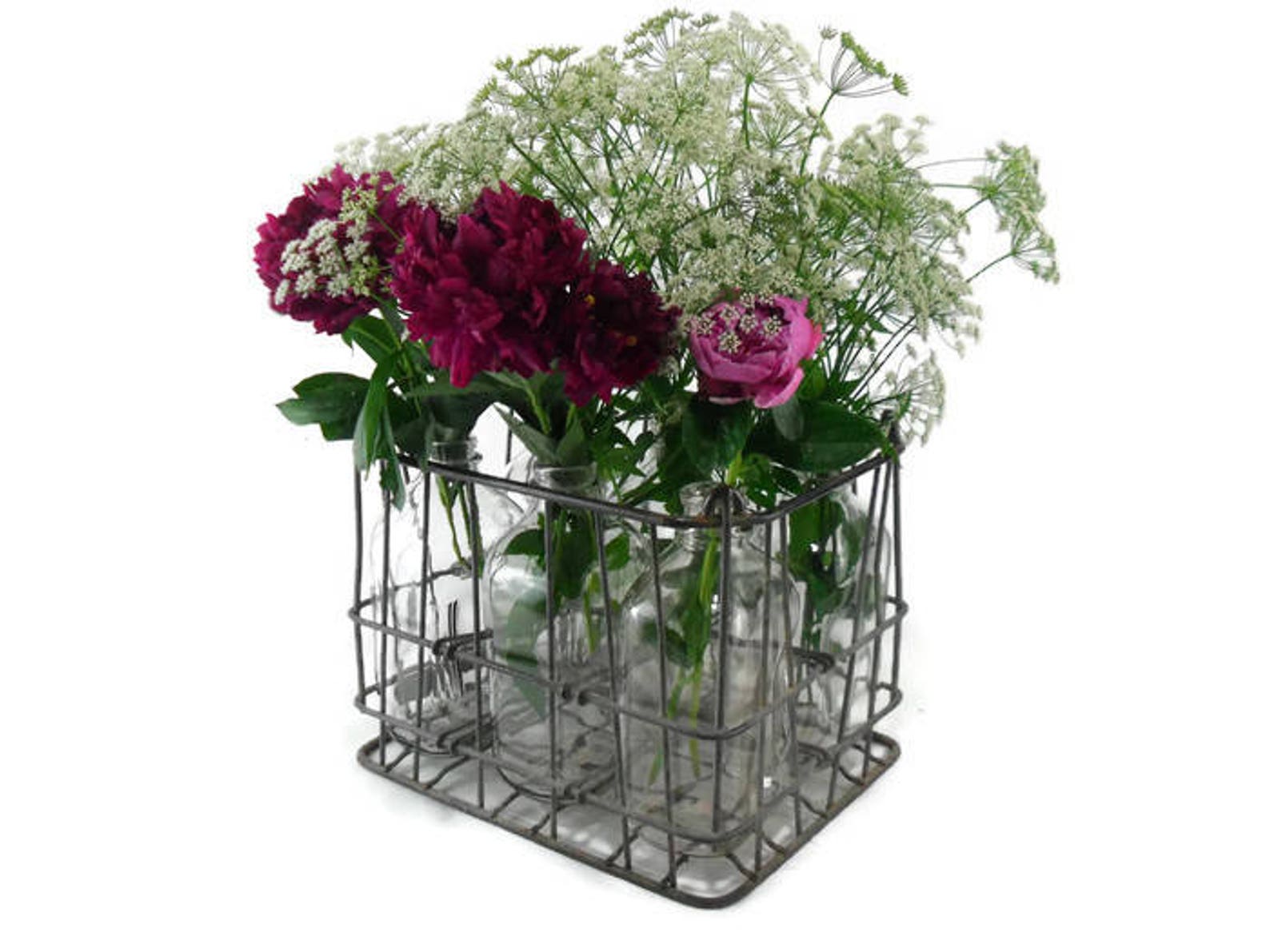 Vintage Wire Milk Crate - Etsy