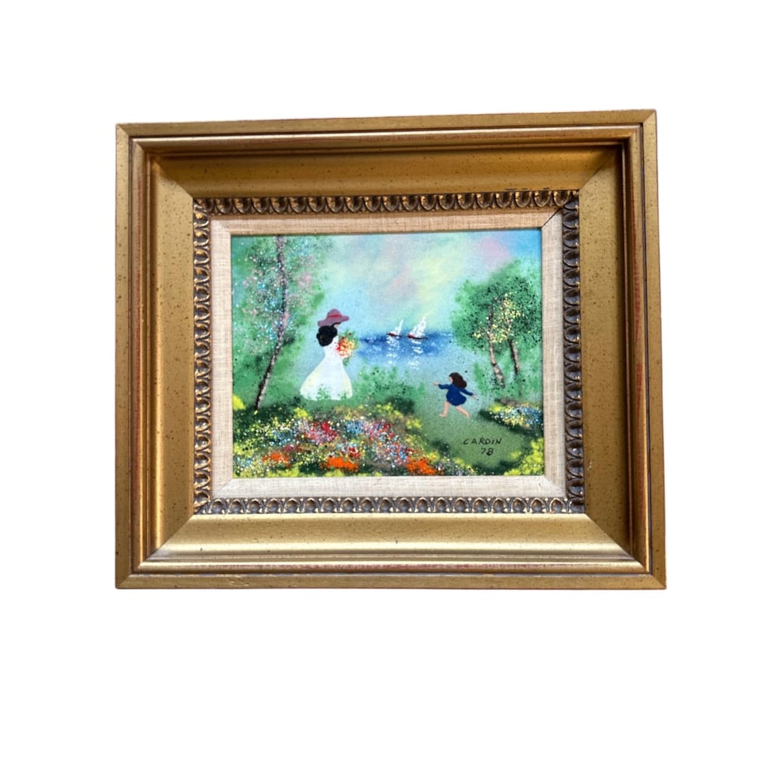 1978 Original Framed Enamel on Copper Painting Signed Louis Cardin - Etsy