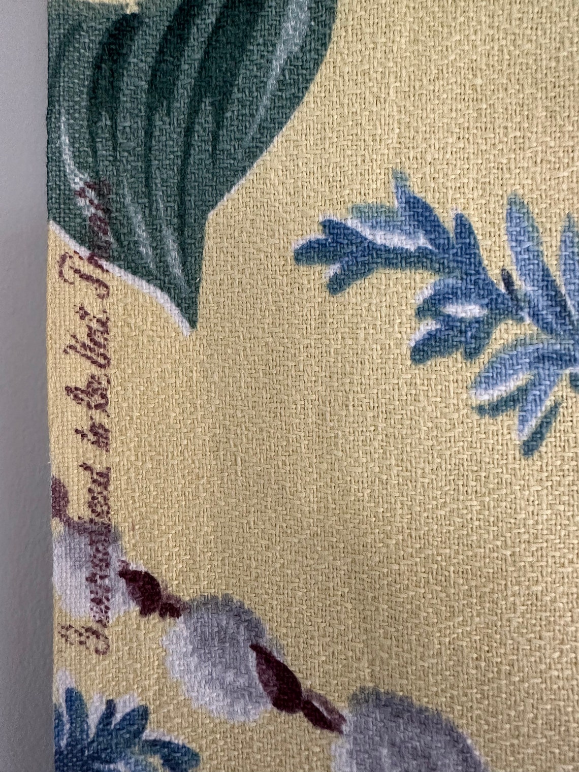 True Vintage Barkcloth Fabric * Spring Blossoms * Drapery Material ...