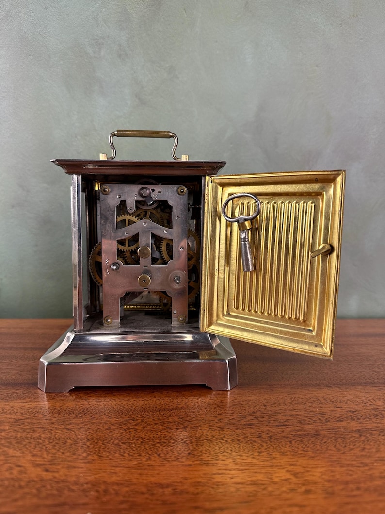 Antique German Carriage Clock With Music Box Alarm - Etsy