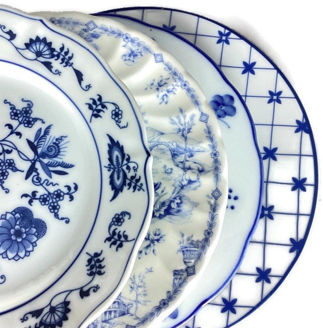 Mismatched China Salad Plate Set of 4 - Etsy