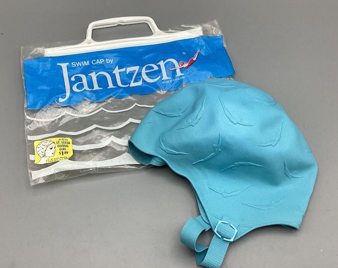 Vintage Jantzen Swim Cap With Chin Strap * Blue Diving Bell - Etsy