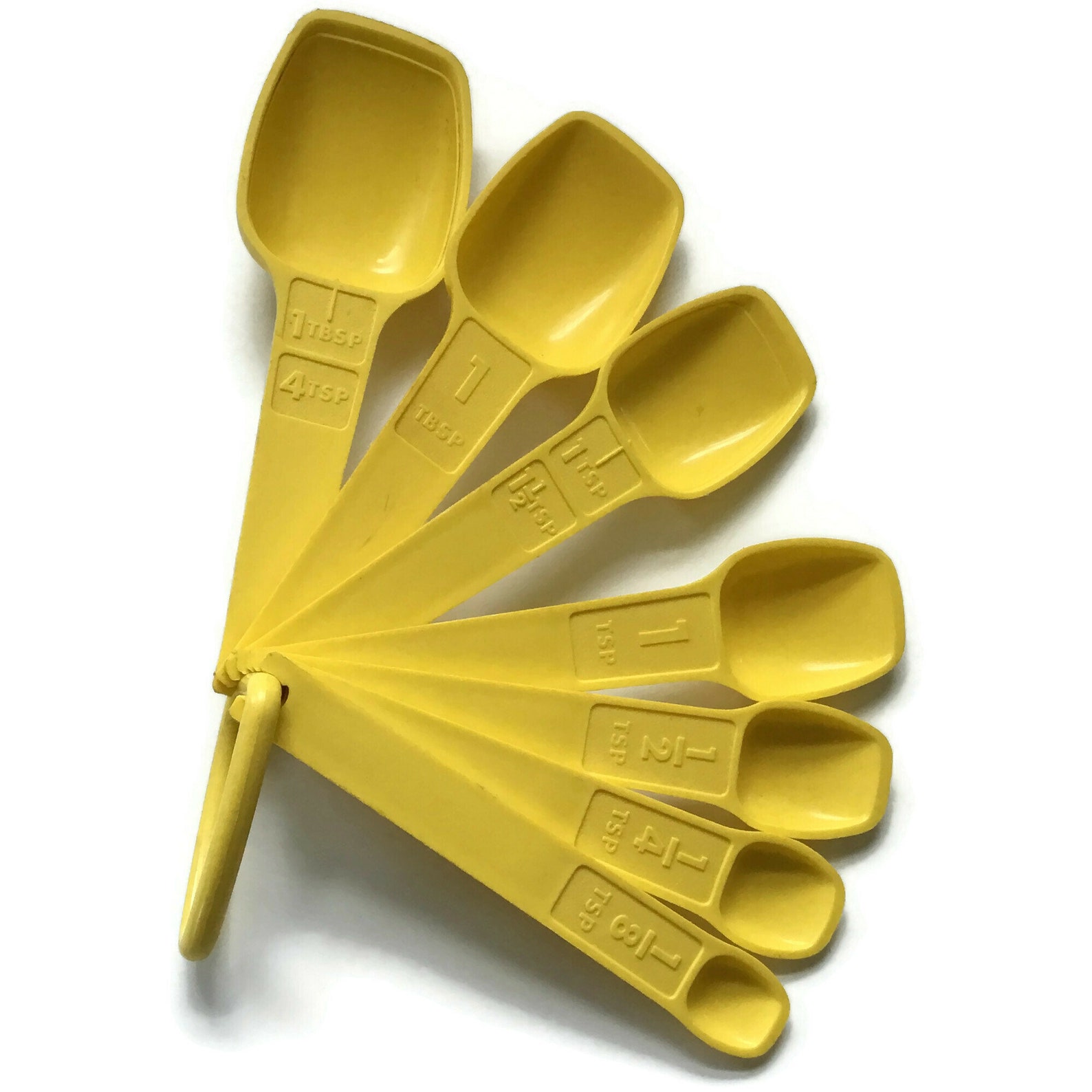 Vintage Tupperware Measuring Spoons Citrus Yellow Set of 7 - Etsy