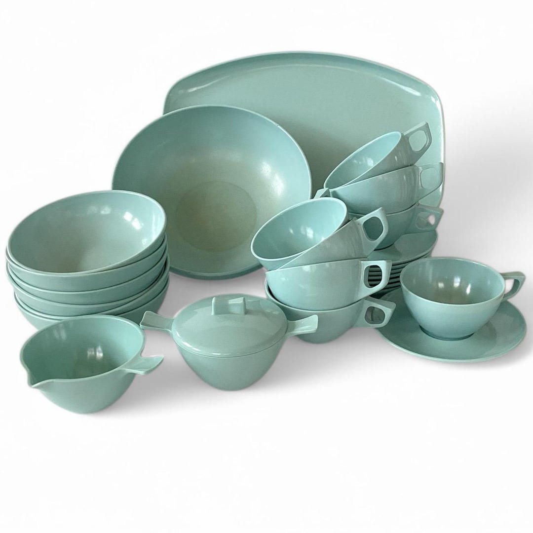 Vintage Stetson Turquoise Melamine 27-piece Dinnerware Set - Etsy