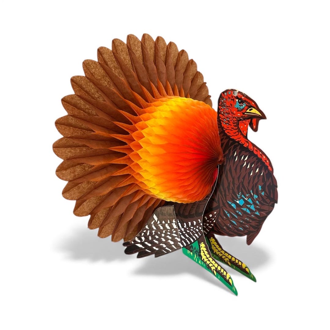 Vintage 3-D Honeycomb Thanksgiving Decoration * Turkey Die Cut - Etsy