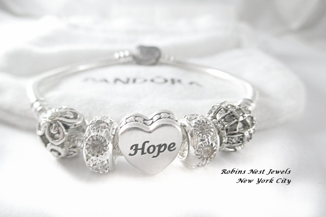 Authentic Pandora Charm Hope/awareness & Peace Bracelet - Etsy