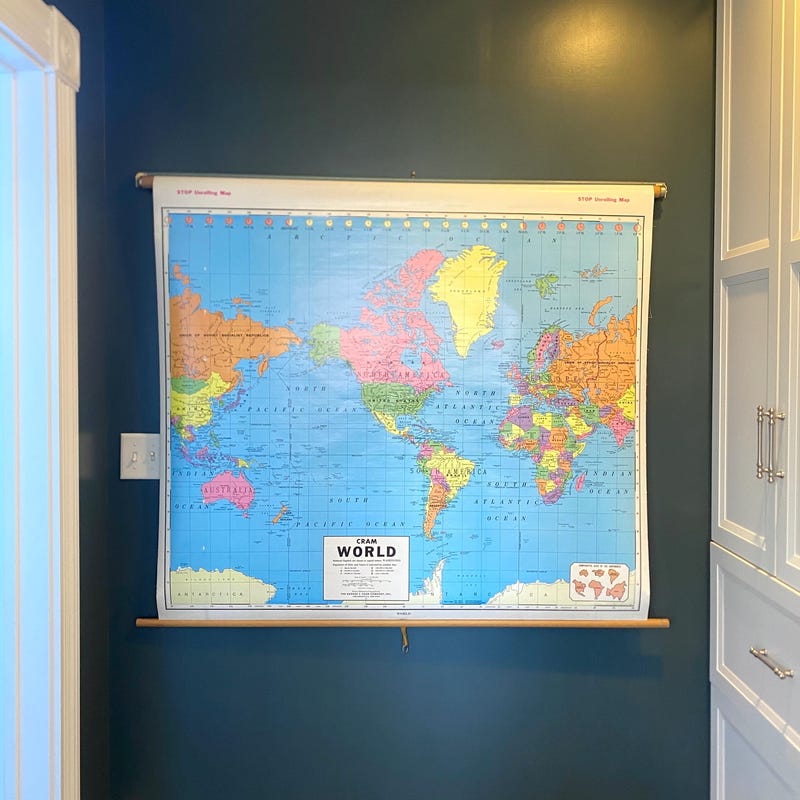 Pull Down Map - Etsy