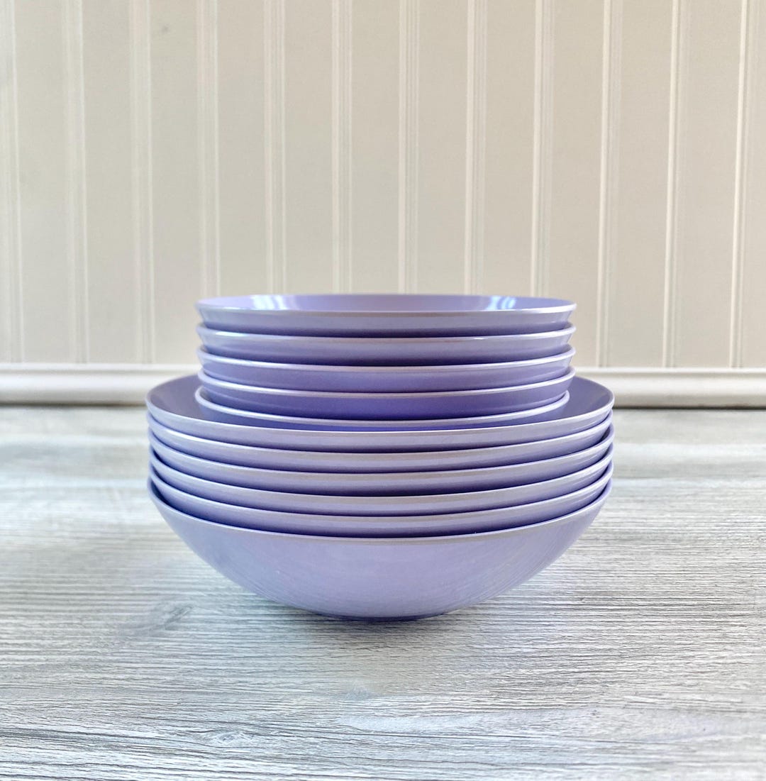 Vintage Purple Lavender Cereal Fruit Bowls Set of 11 Royalon Melmac ...