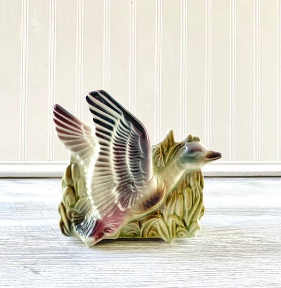 Vintage Ceramic Flying Duck Planter Flying Bird Nature - Etsy