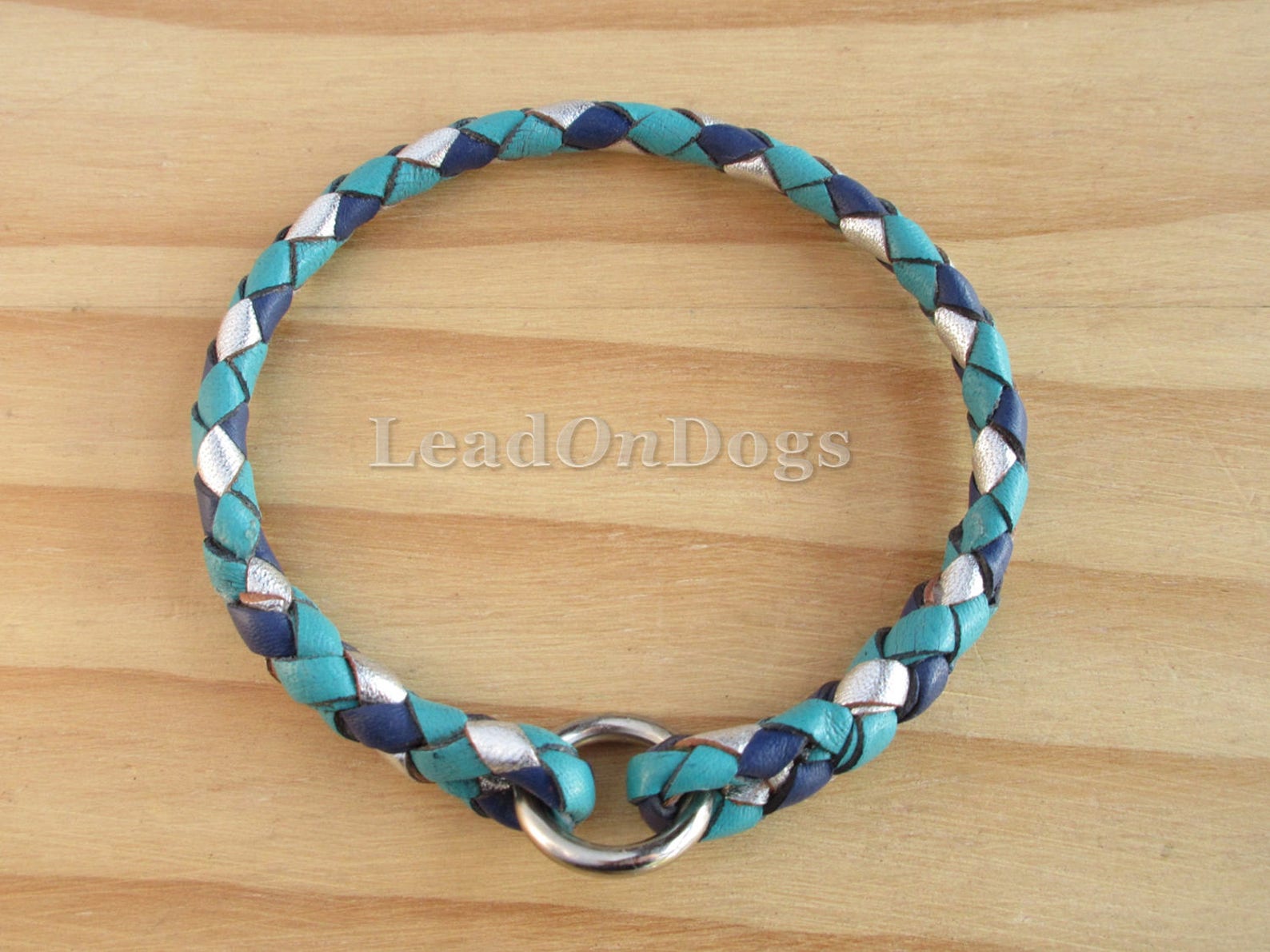 Design Your Own Braided Kangaroo Leather Dog Tag Ring Collar Custom ...
