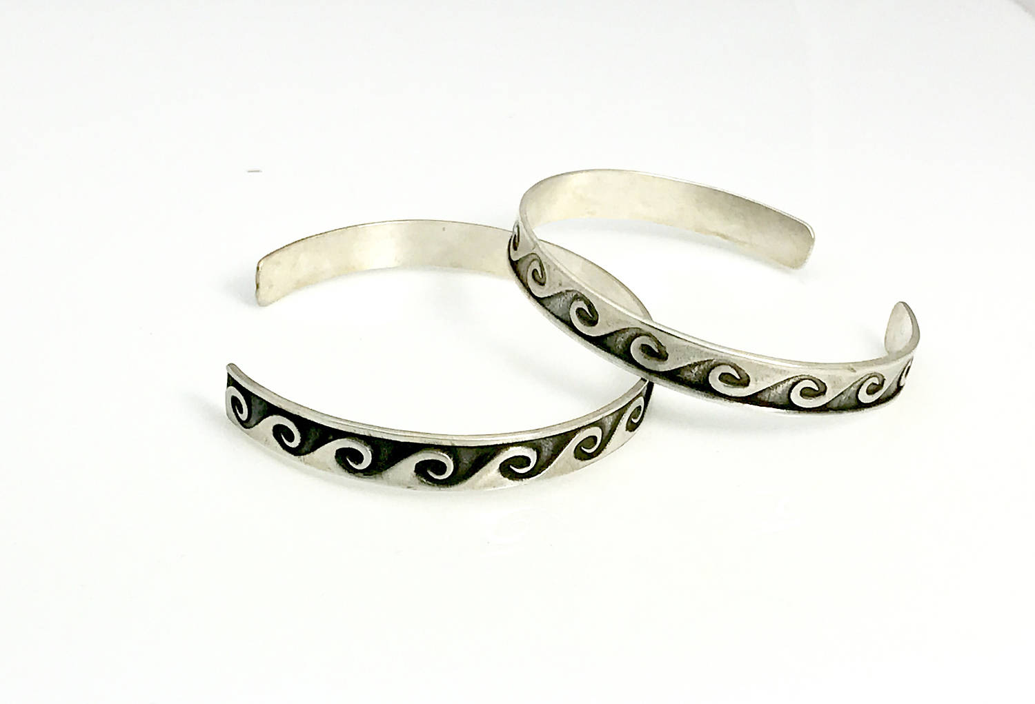 Wave cuff bracelet wave jewelry nautical bangle block | Etsy