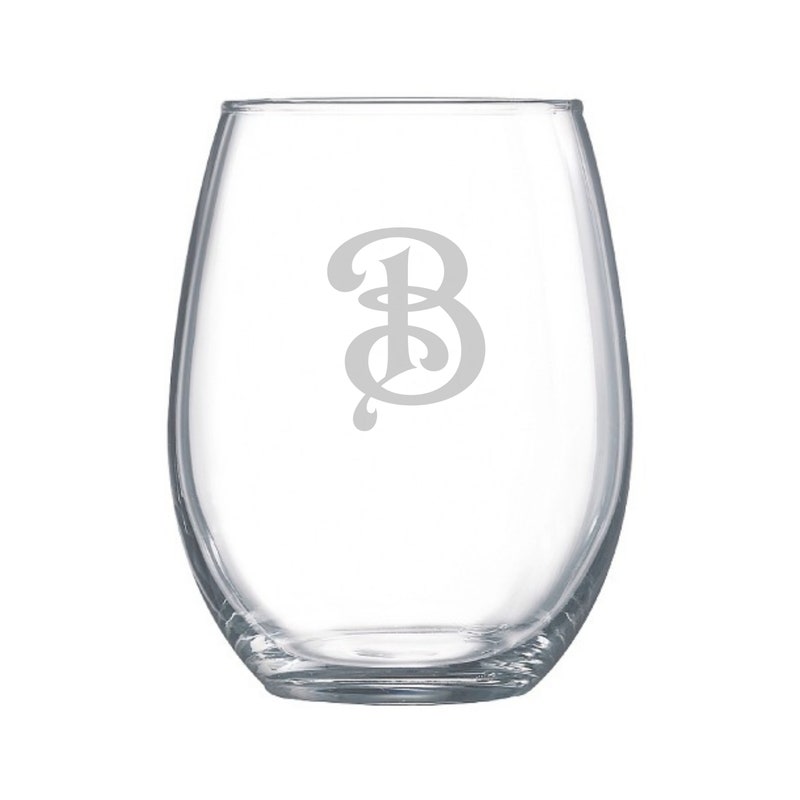 Monogram Wine Glass - Etsy