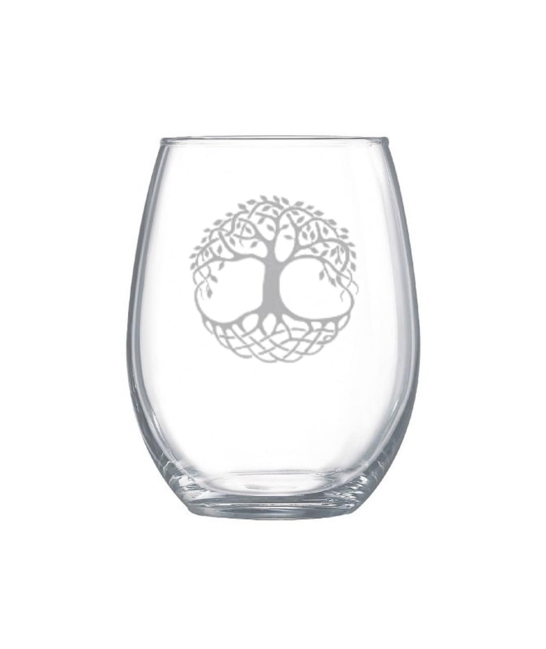 Etched Tree of Life Wine Glass: Yoga & Nature Lover Gift - Etsy