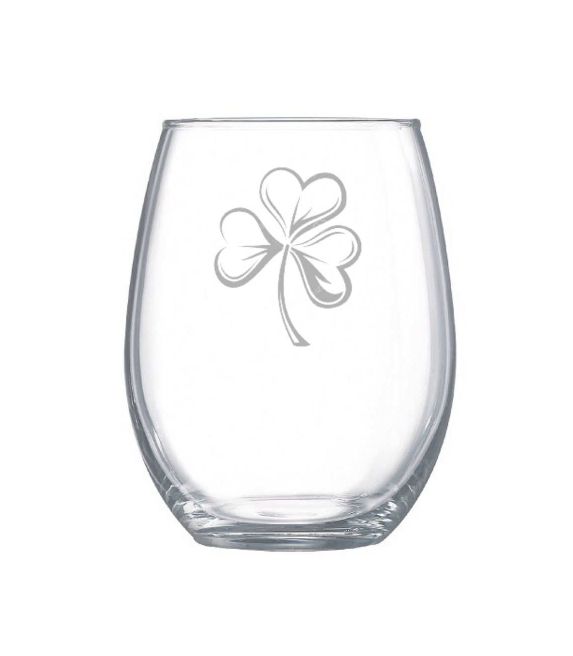 Clover Etched Glass Shamrock Etched Glassware St Patricks | Etsy