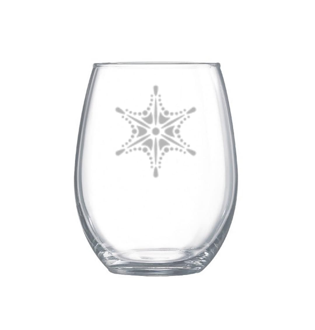 Snow Flake Etched Glass, Winter Glassware, Holiday Wine Glasses - Etsy UK