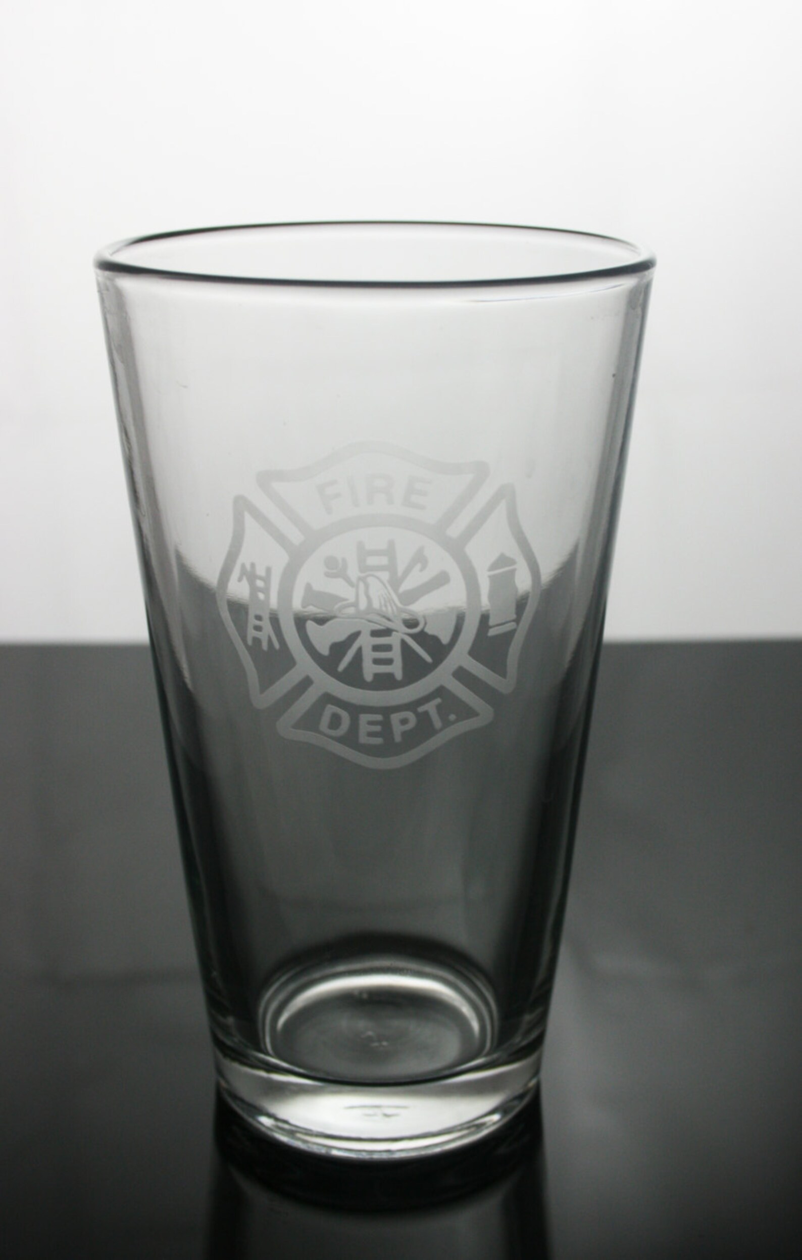 Fire Fighter Etched Pint Glasses Fire Fighter Emblem Glass - Etsy