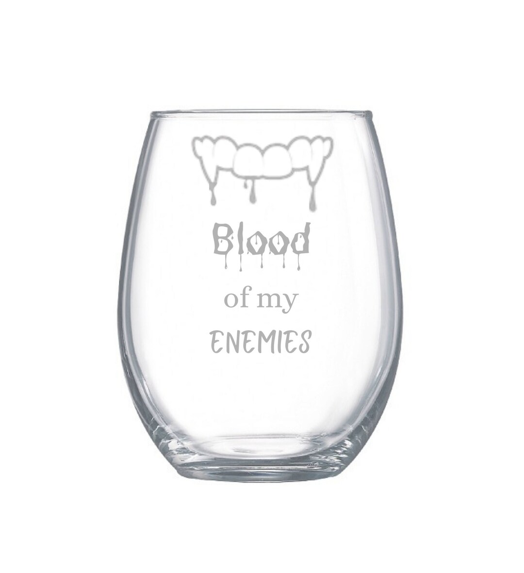 Vampire Halloween Wine Glass, Blood of My Enemies, Halloween Glassware ...