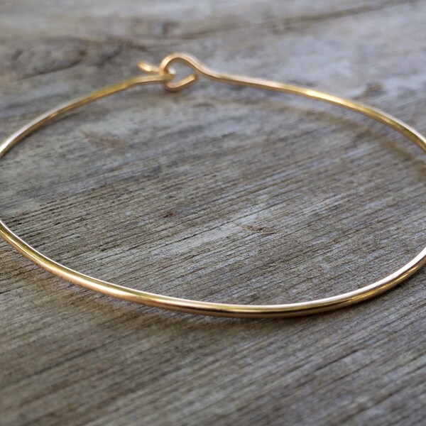 Gold Wire Bangle - Etsy