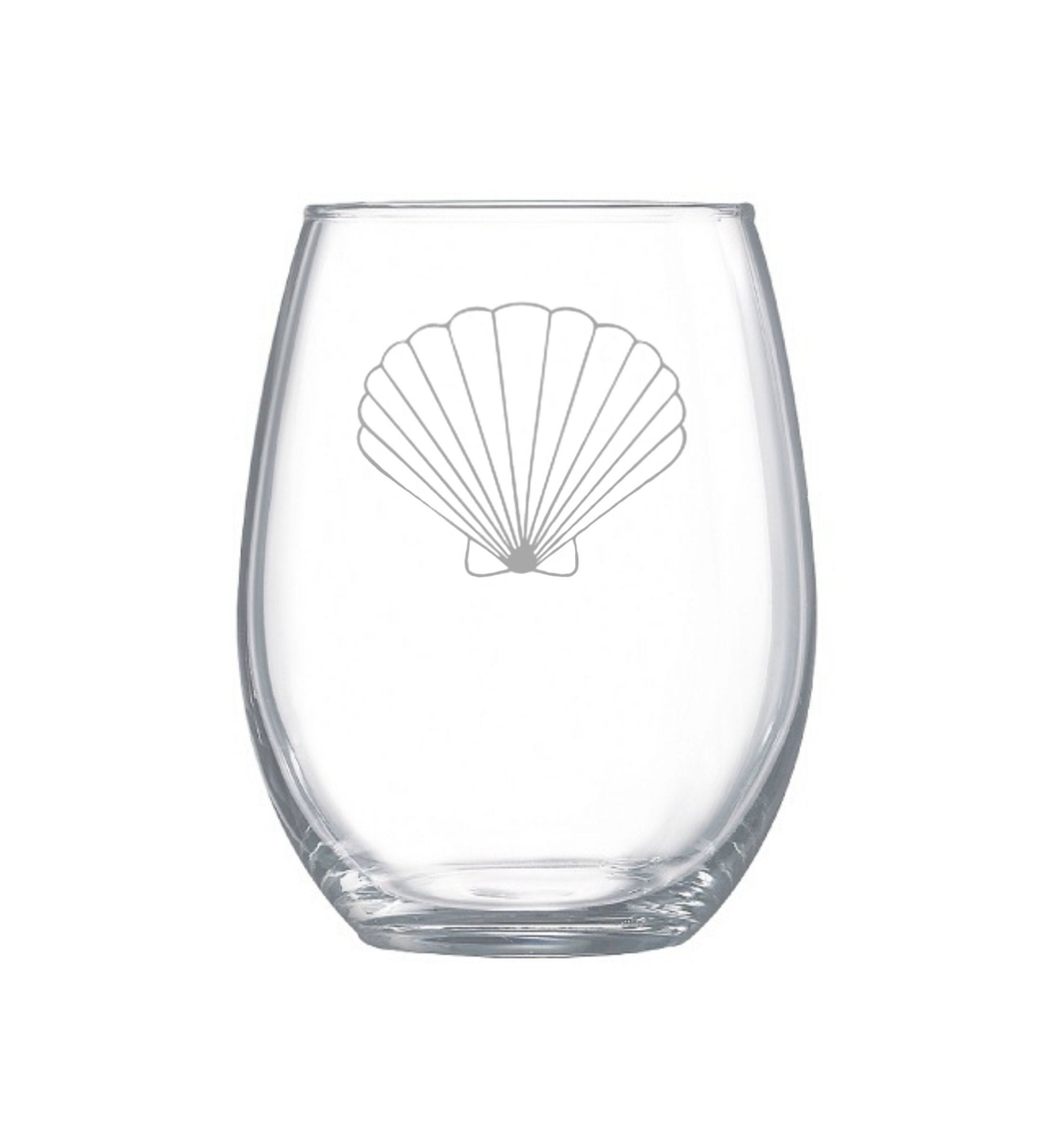 Seashell etched glass seashell glass nautical etched glass | Etsy