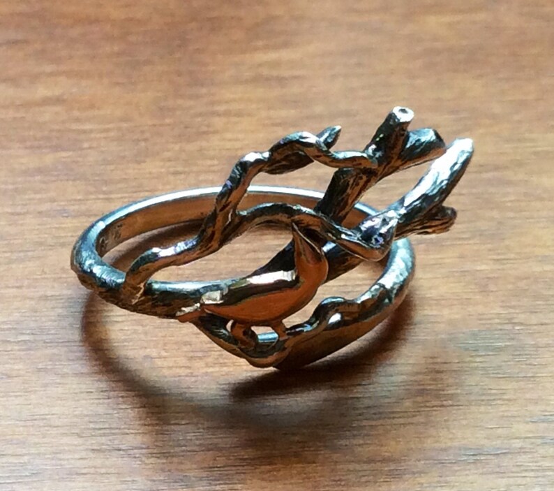 Bird on a Branch Ring - Etsy