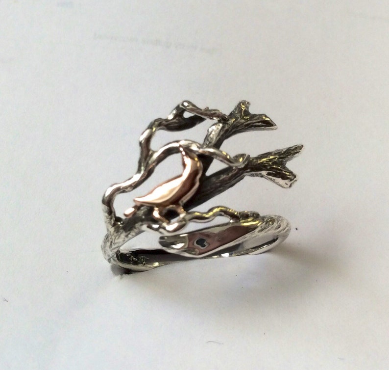 Bird on a Branch Ring - Etsy