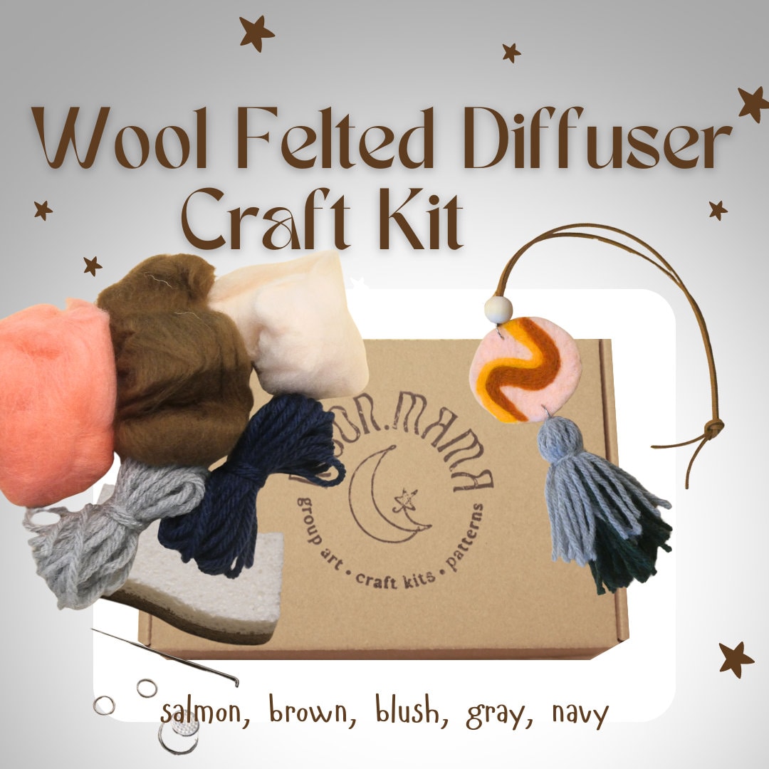 Wool Felted Diffuser Craft Kit - Salmon, Brown, Blush, Gray, Navy - Etsy