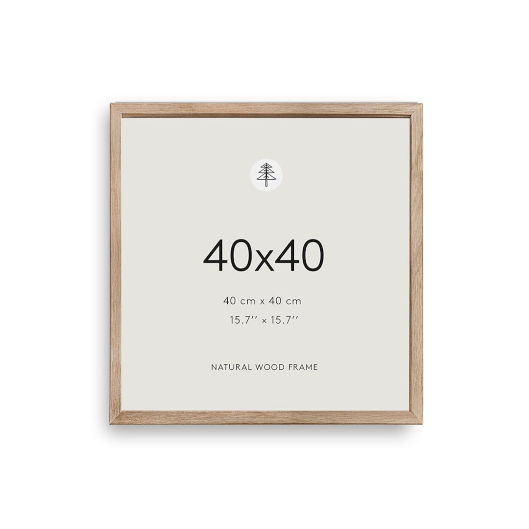 Solid Oak Wood Frame 40x40 Cm, Minimalist Wall Frame for Art or Photos ...