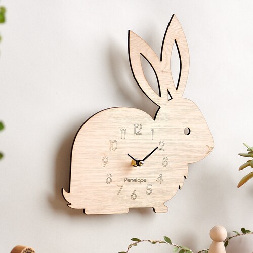 Personalized Rabbit Clock - Etsy
