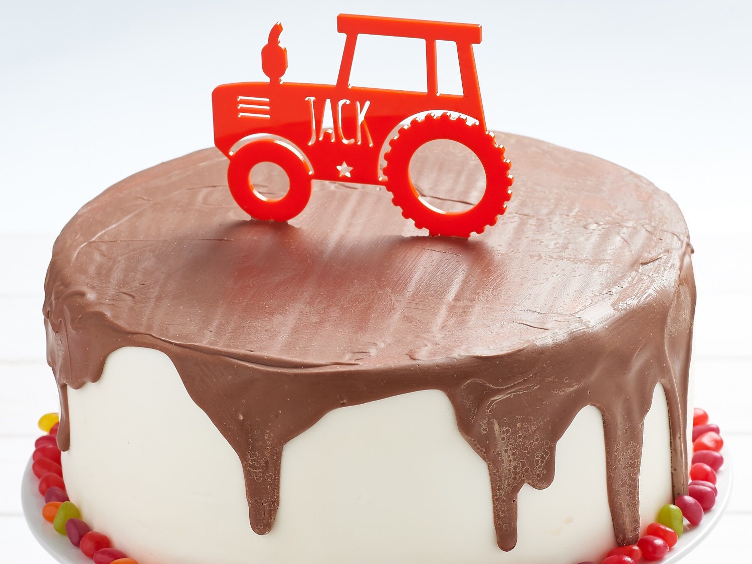 Personalised Tractor Birthday Cake Topper | Etsy