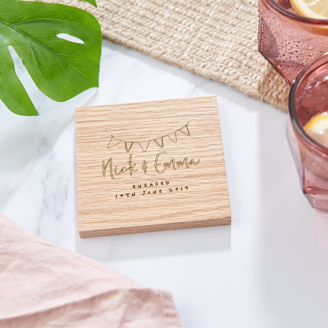 Personalised Engagement Coaster - Etsy