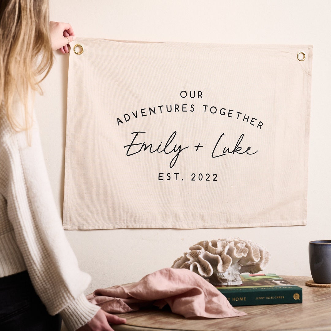 Personalised Couples Linen Banner - Etsy
