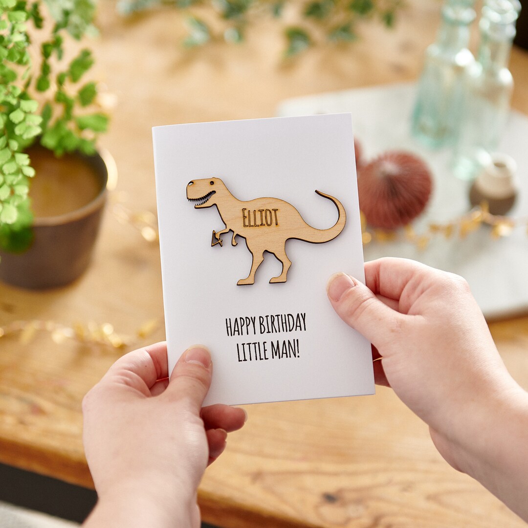 Personalized T Rex Dinosaur Card - Etsy