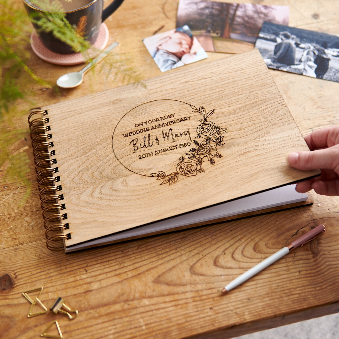 Personalised Wooden Birthday Memory Book - Etsy