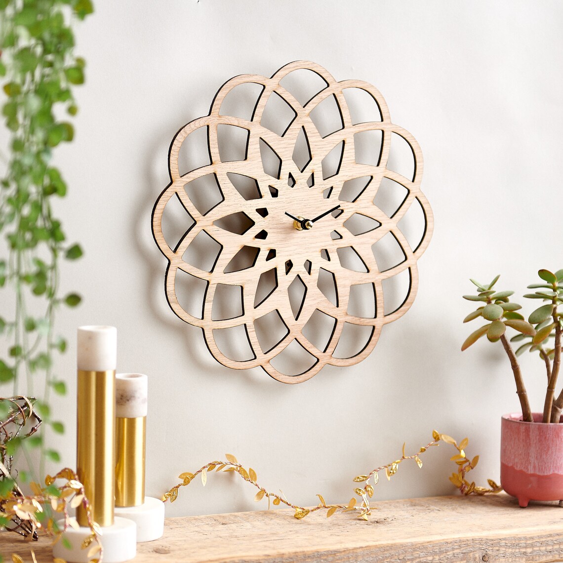 Large Modern Geometric Clock - Etsy UK