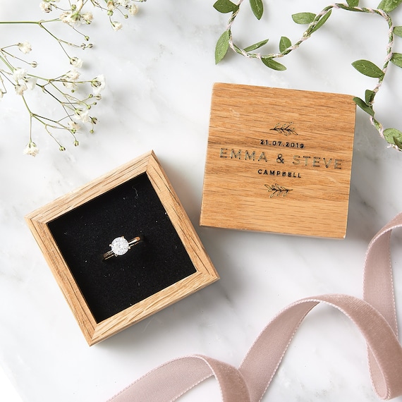 Wooden Floral Wedding Ring Box - Etsy