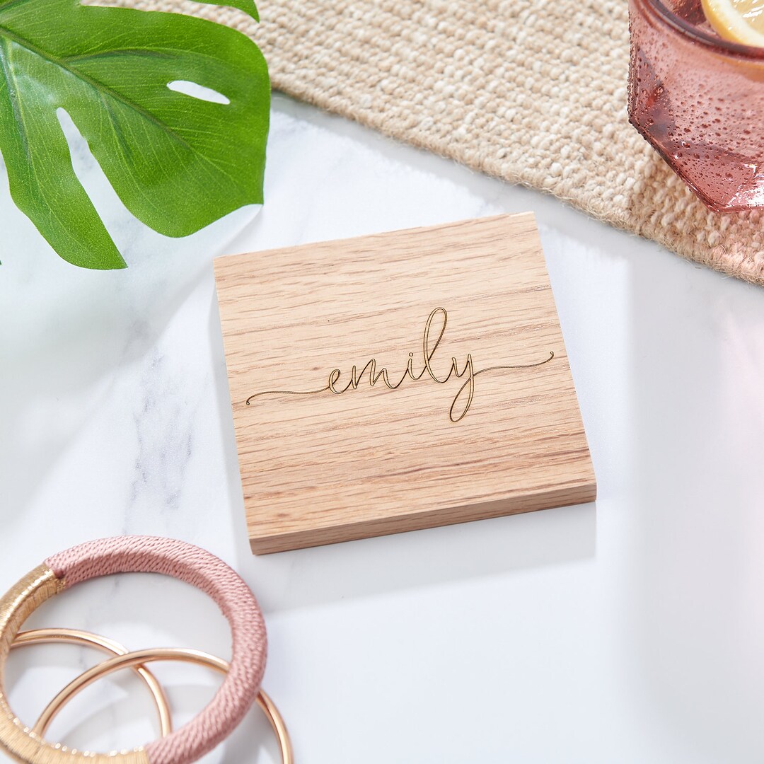 Personalised Wooden Drink Coaster - Etsy