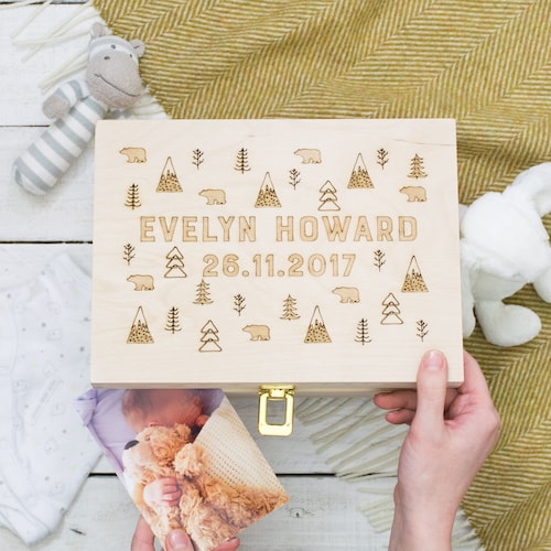 Personalised Baby Boy Memory Box Personalized Keepsake Box | Etsy