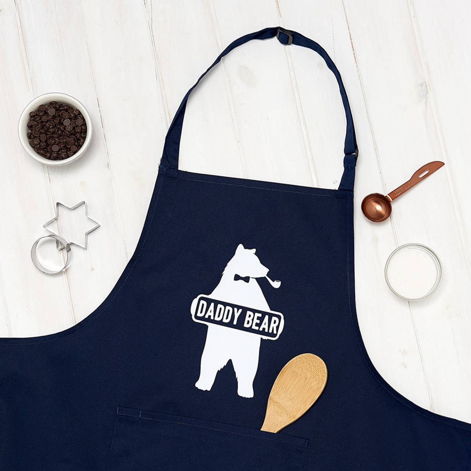 Personalised Daddy Bear and Baby Bear Apron Set | Etsy