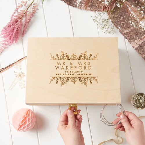 Personalised Wooden Wedding Keepsake Box - Etsy