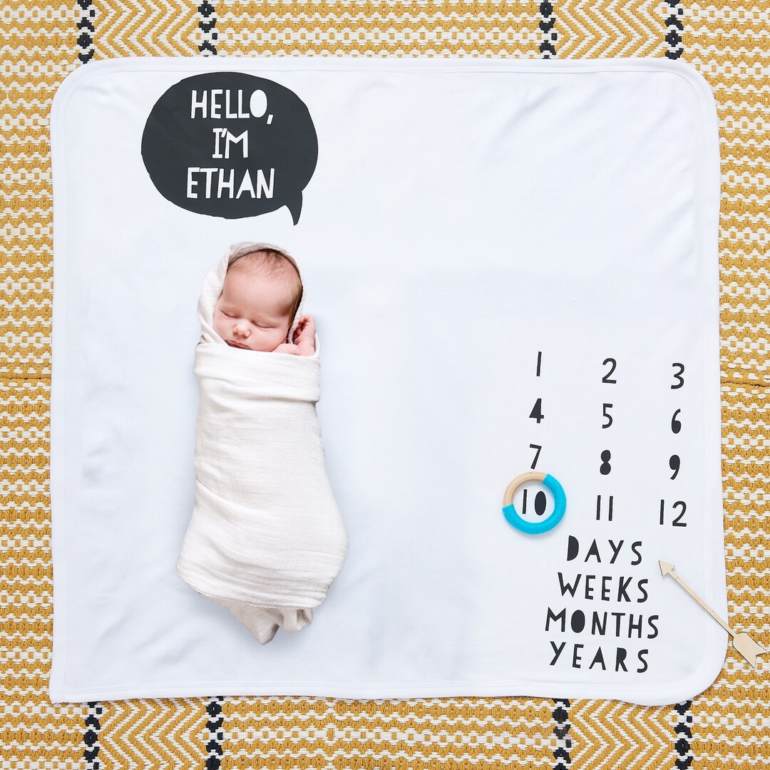 Speech Bubble Baby Milestone Blanket - Etsy