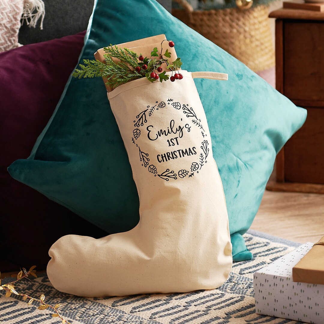 Personalised Baby's First Floral Christmas Stocking - Etsy