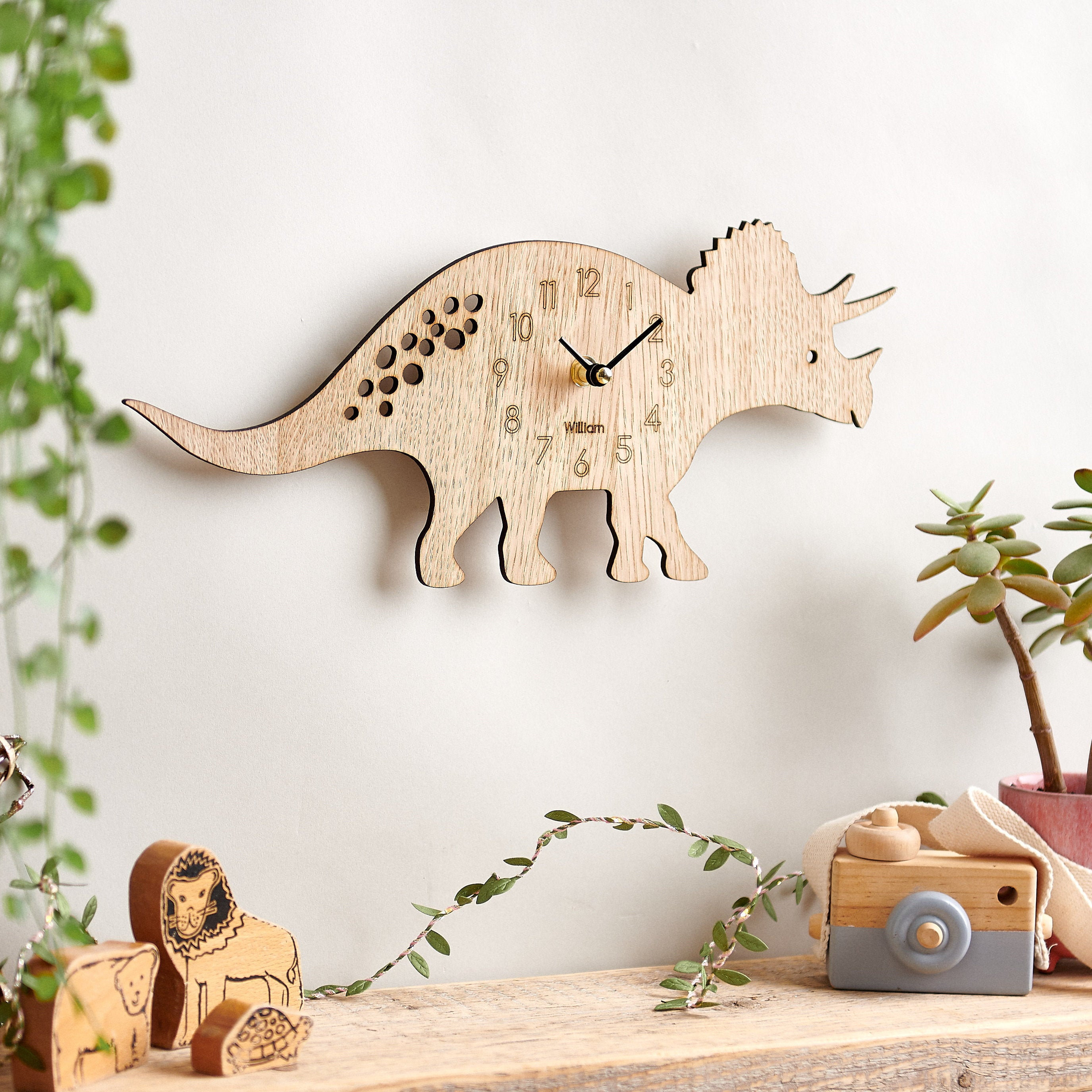 Dinosaur Wall Clock Triceratops Modern Clock - Etsy
