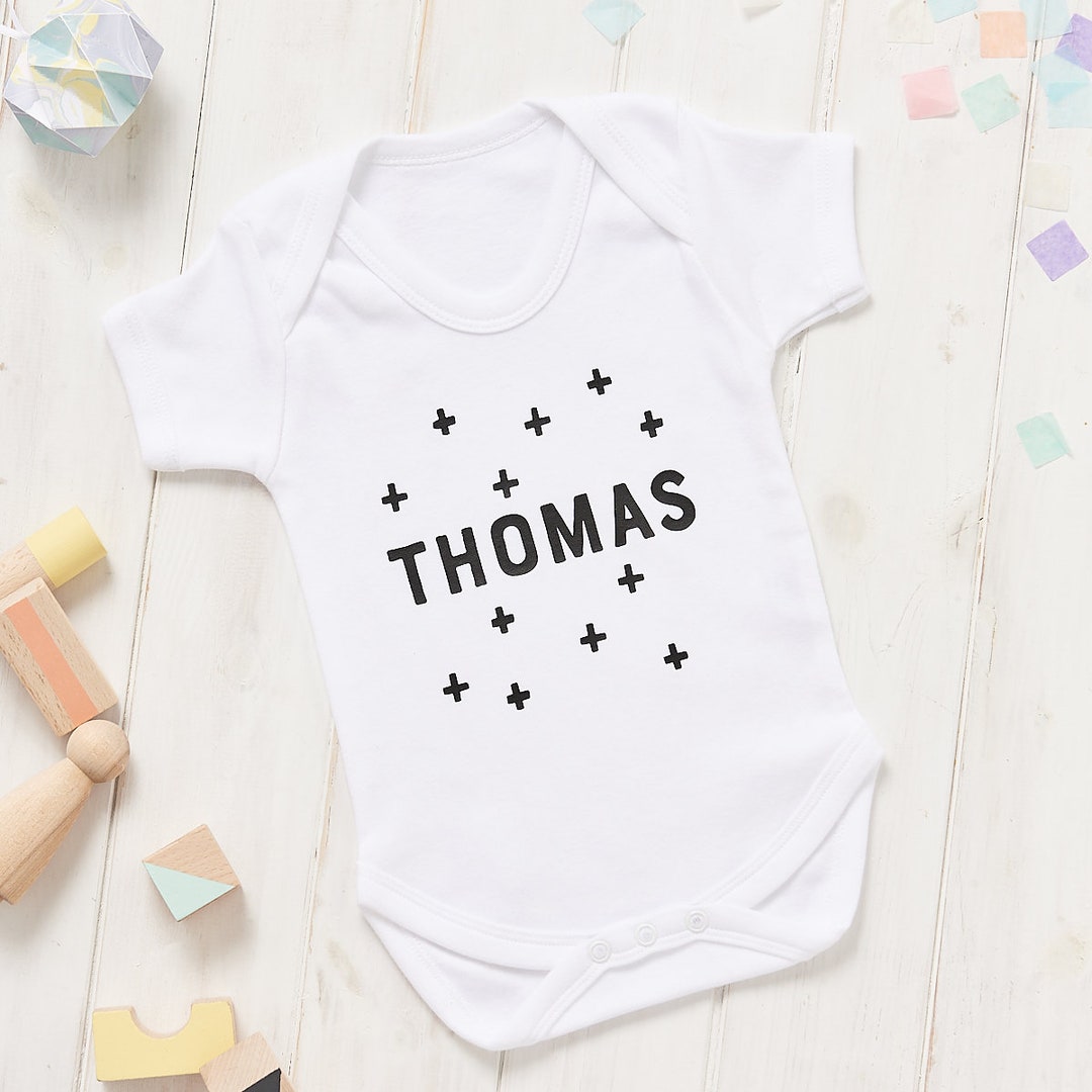 Personalised New Baby Scandi Crosses Babygrow - Etsy