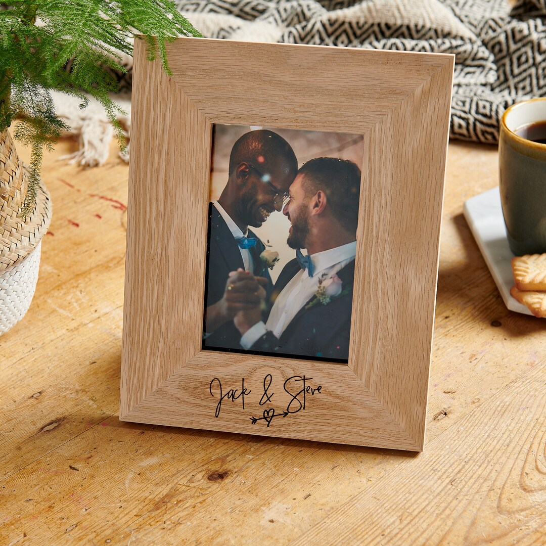 Personalised Wooden Wedding Photo Frame | Gifts for Couples - Etsy