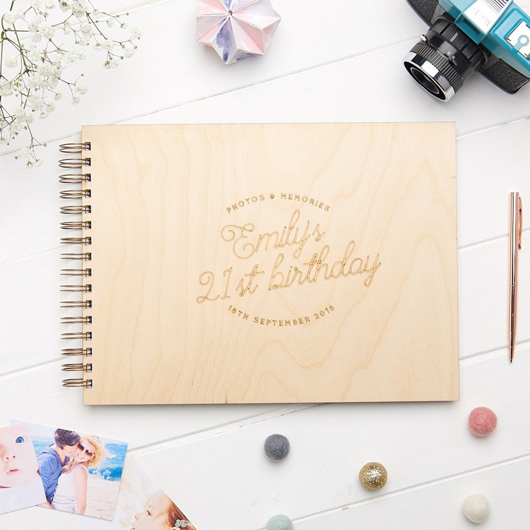 Personalised Wooden Birthday Memory Book - Etsy